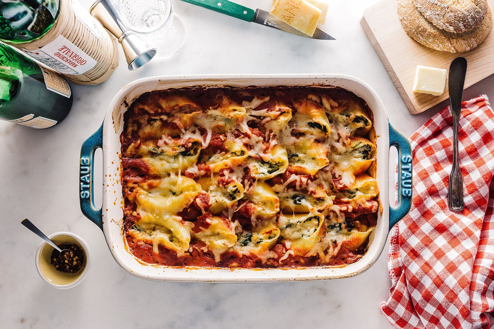 Spicy Stuffed Pasta Shells Recipe - Nonna Pia's